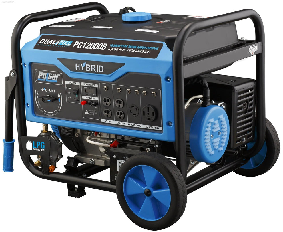 Pulsar 12kW Dual Fuel Generator | Electric Start, Portable – PowerGen USA